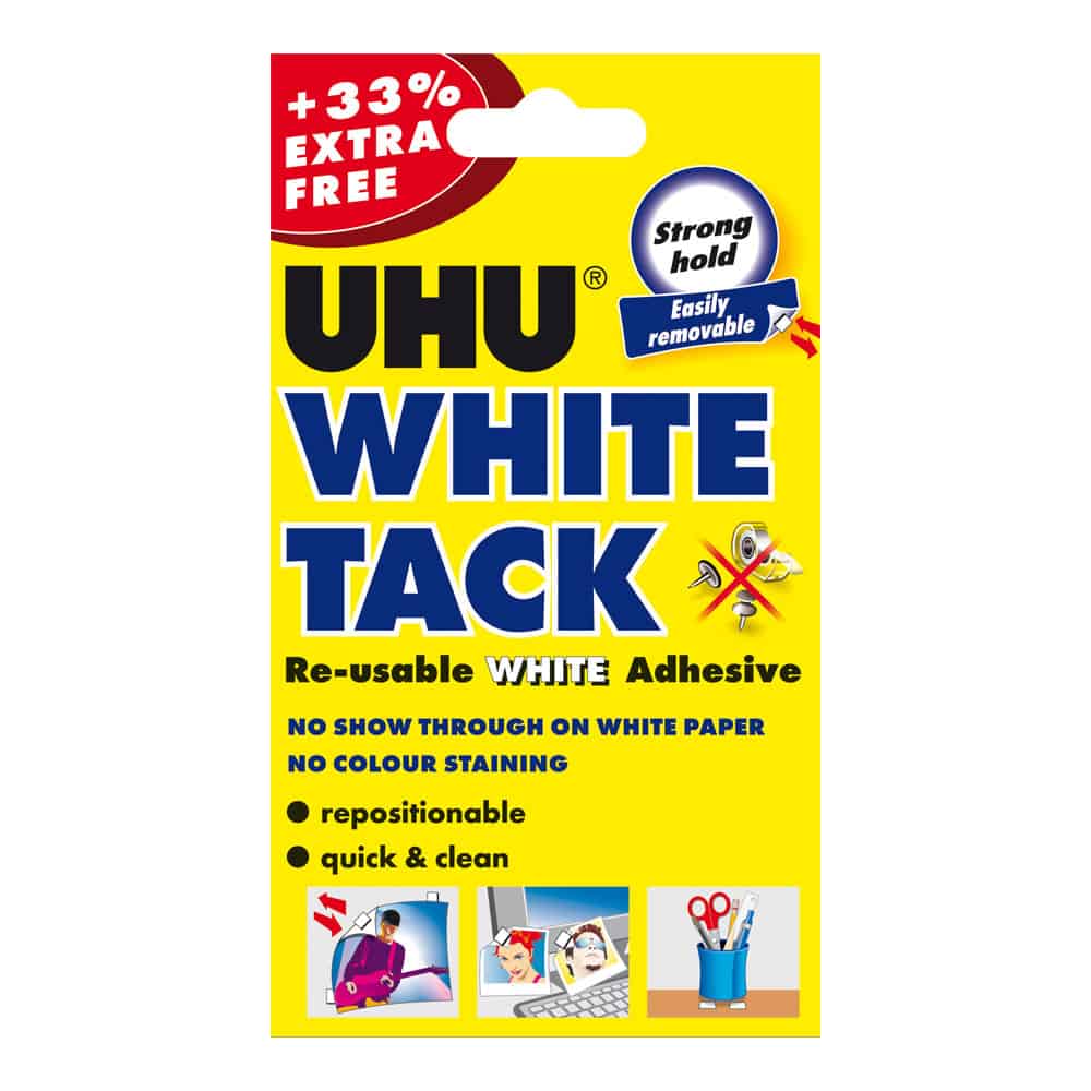 UHU White Tack Handy Pack + 33% Extra (PK12)